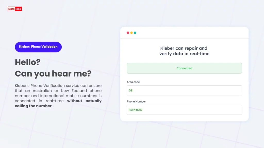 Kleber: Phone Validation | DataTools